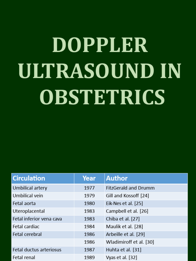 Doppler Ultrasound in Obstetrics-2 | PDF | Fetus | Medical Ultrasound