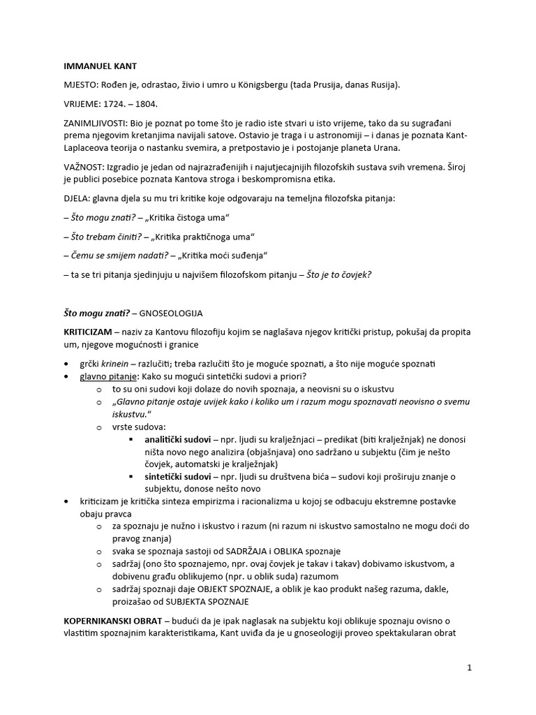 IMMANUEL KANT | PDF