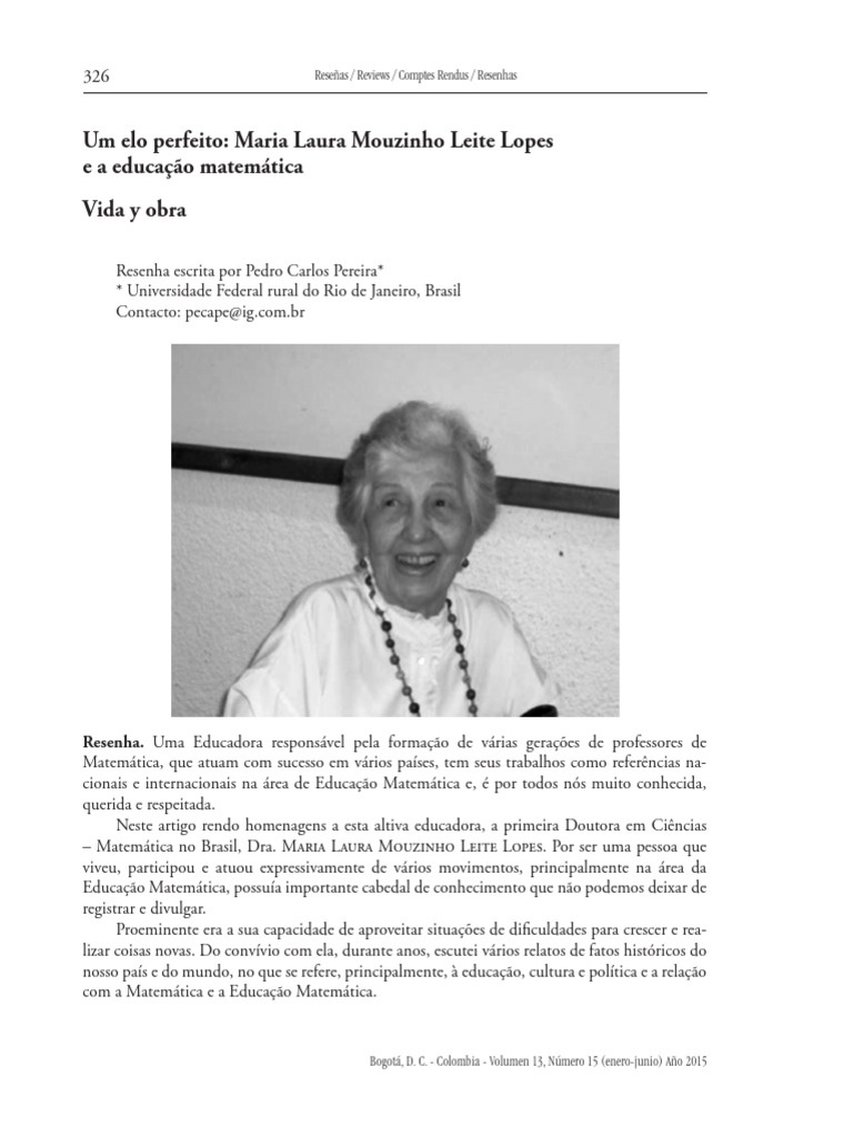 Um Elo Perfeito Maria Laura Mouzinho Leite Lopes e | PDF | Pós ...