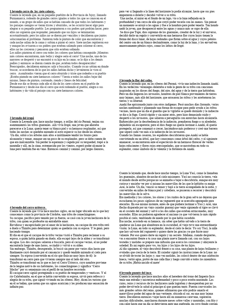 leyendas argentinas de los cuartos | PDF