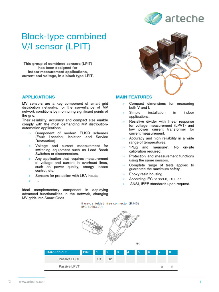 ARTECHE - DS - Block-Type SENS - EN | PDF | Smart Grid | Electrical Grid