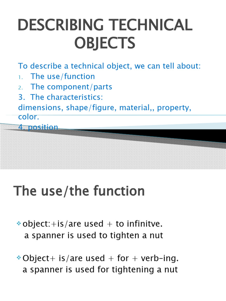 UNIT 2 DESCRIBING TECHNICAL OBJECTS (Energy) | PDF | Shape