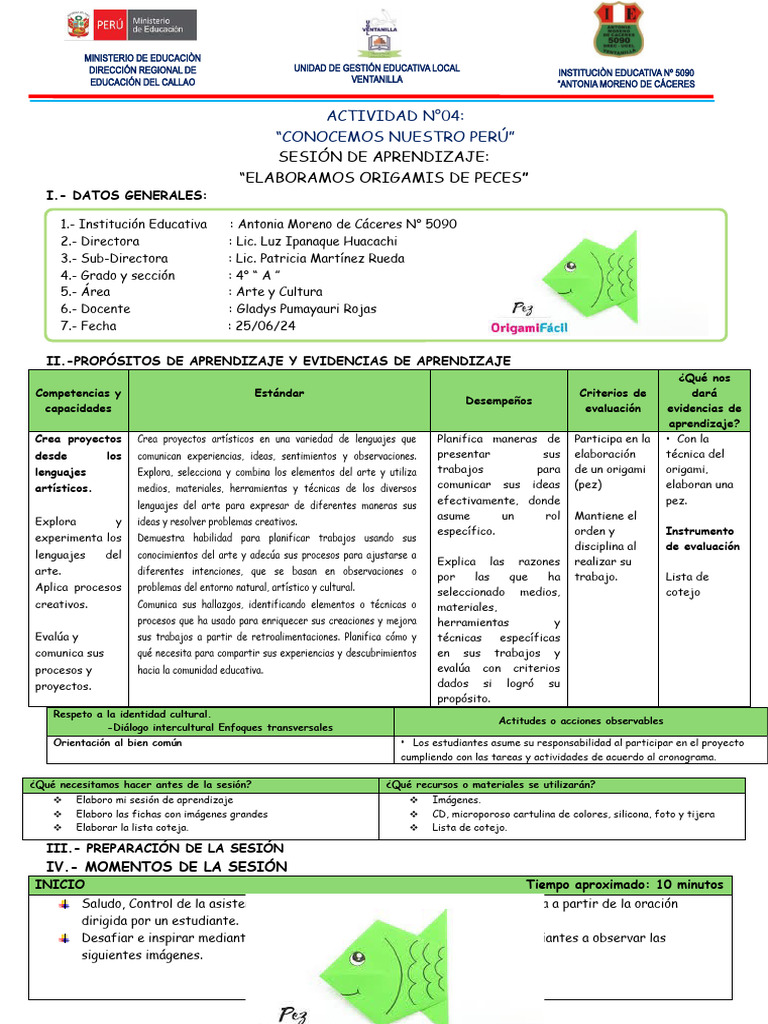 Elaboración de Origami de Peces | PDF | Origami | Aprendizaje