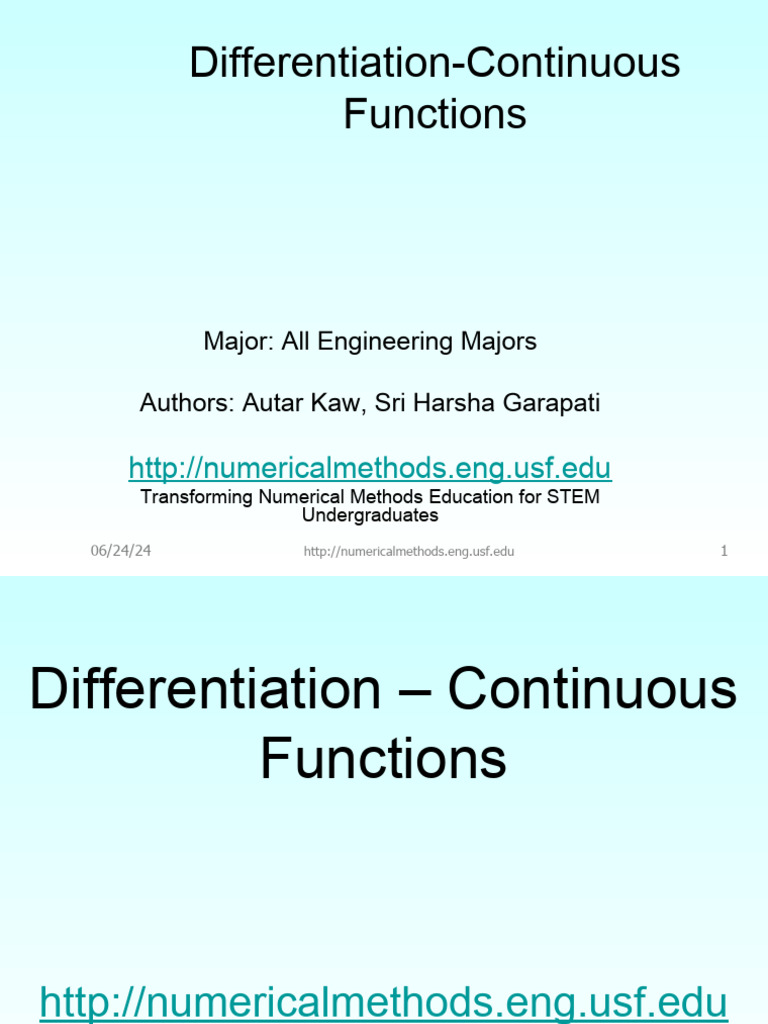 Mws Gen Dif Ppt Continuous Pdf Finite Difference Mathematical Relations