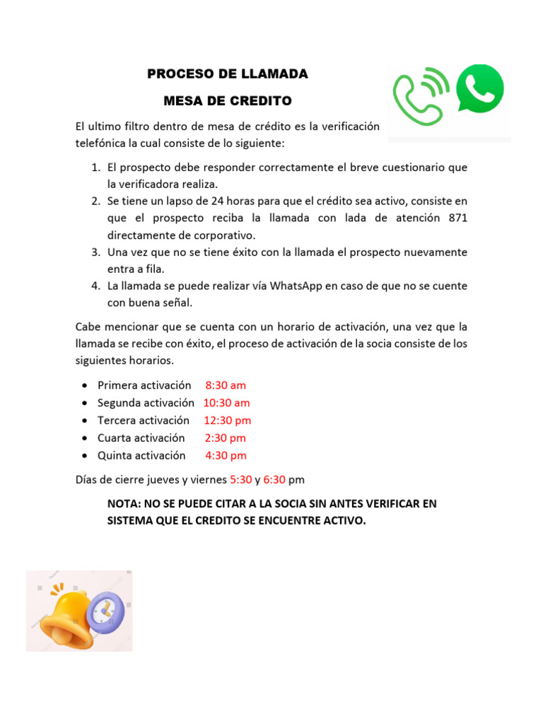 Proceso de Llamada | PDF