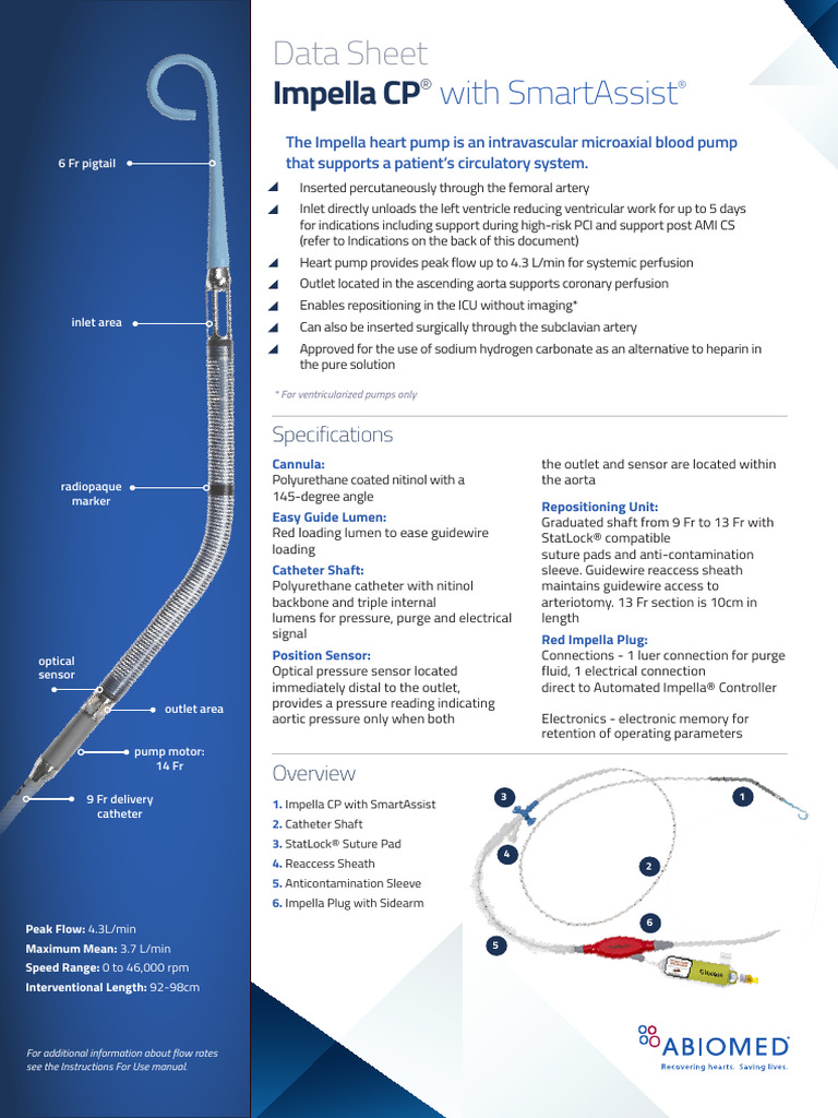 Impella CP® With SmartAssist DataSheet EU | PDF | Thorax (Human Anatomy ...