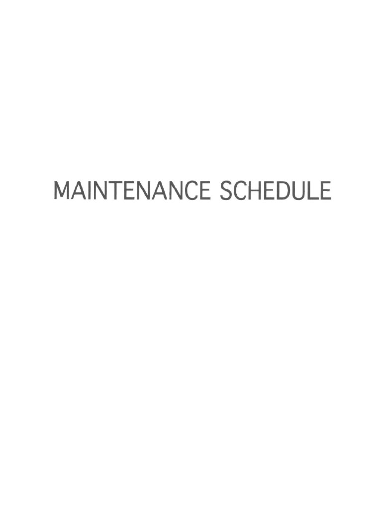 Maintenance-Schedule | PDF