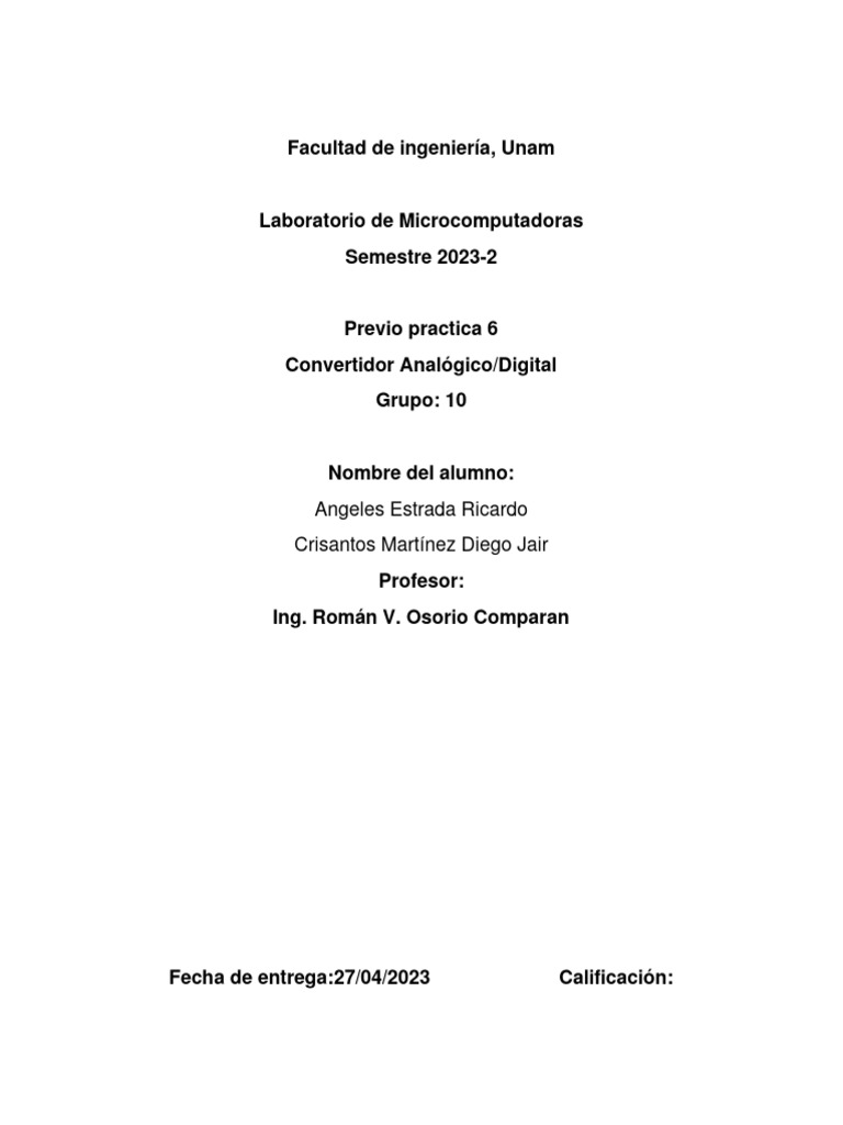 Previo 6 | PDF | Ciencias de la Computación | Informática