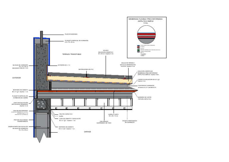 c1 - Corte Encuentro Muro Cubierta 16.6 | PDF | Ingeniería estructural ...