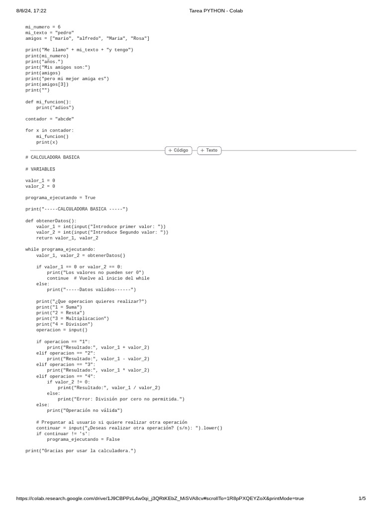 Juegos y Cálculos en Python | PDF | Python (lenguaje de programación) | Programación de computadoras