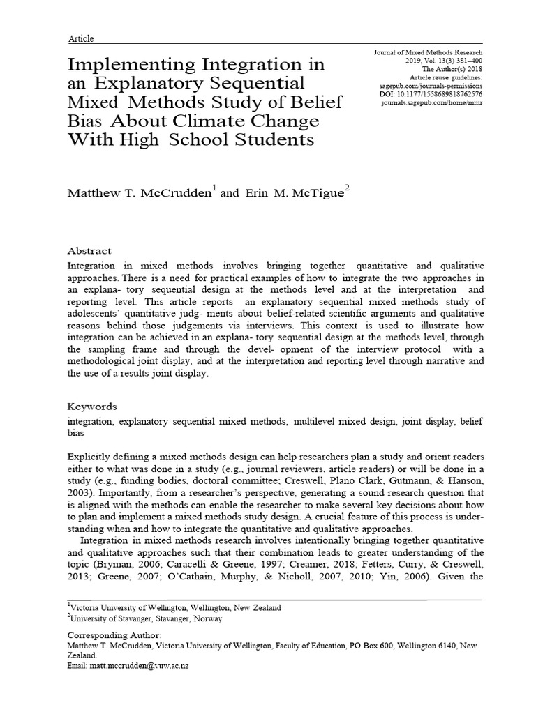 Mixed Method (Explanatory Sequential 2) | PDF | Qualitative Research | Quantitative Research