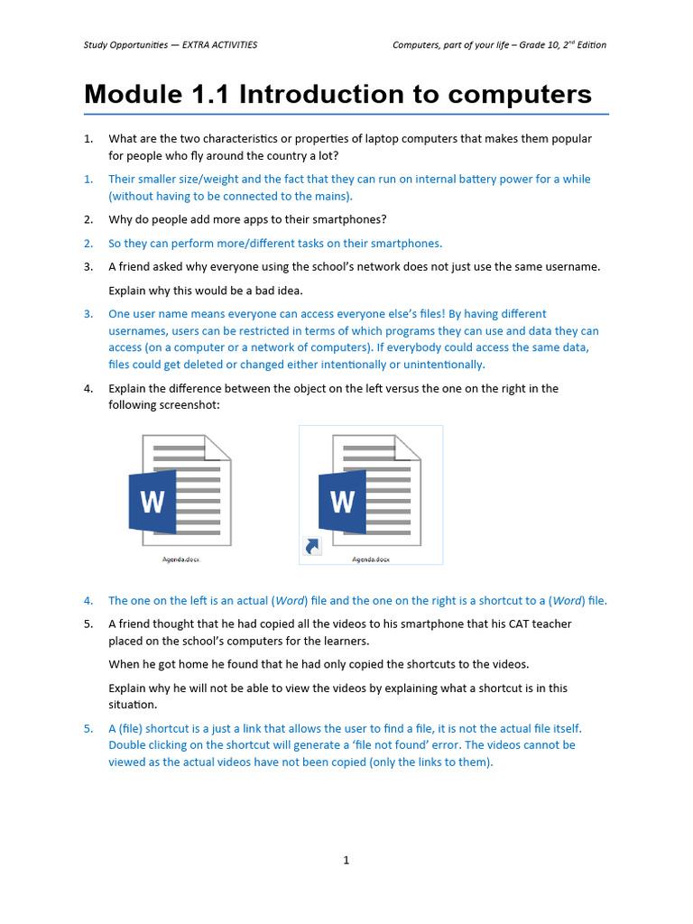 Grade 10 Computer Study Activities | PDF | Computer File | Printer ...