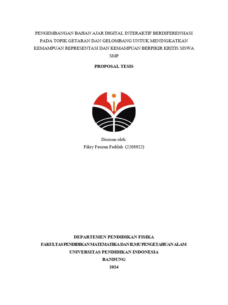 Proposal Metlit - FikryFF - 2208922 | PDF | Karier & Perkembangan