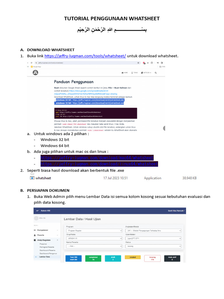 Tutorial Penggunaan Whatsheet | PDF | Bisnis