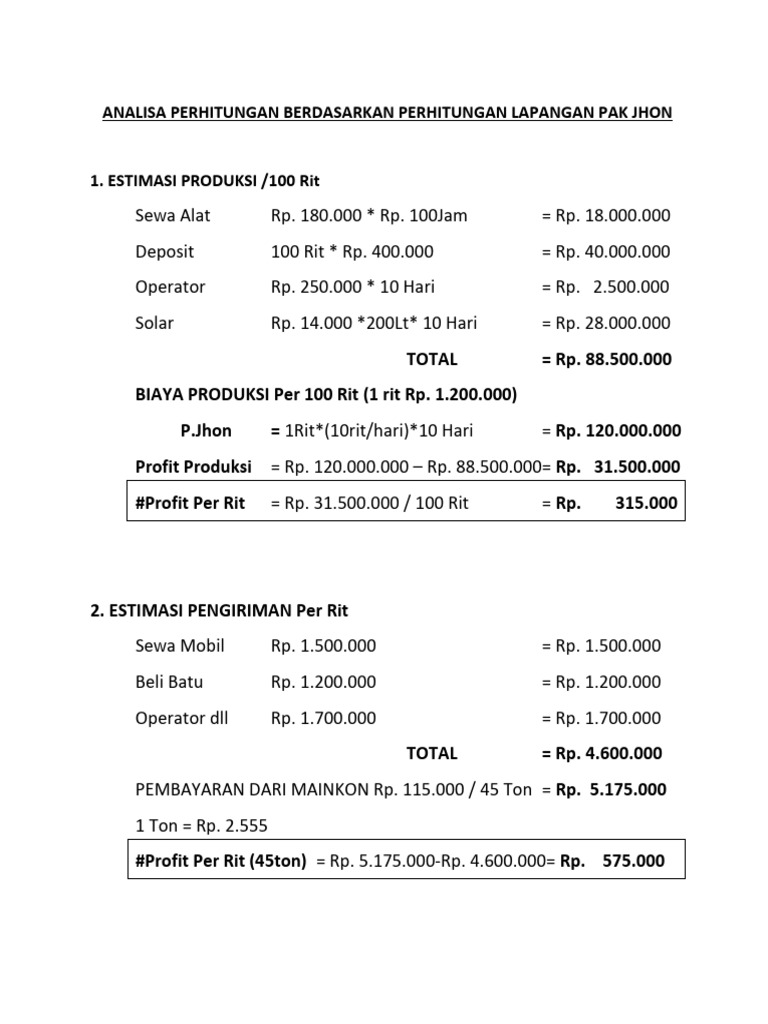 Analisa Perhitungan | PDF