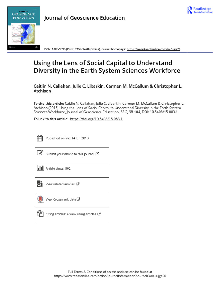 Using The Lens of Social Capital To Understand Diversity in The Earth ...