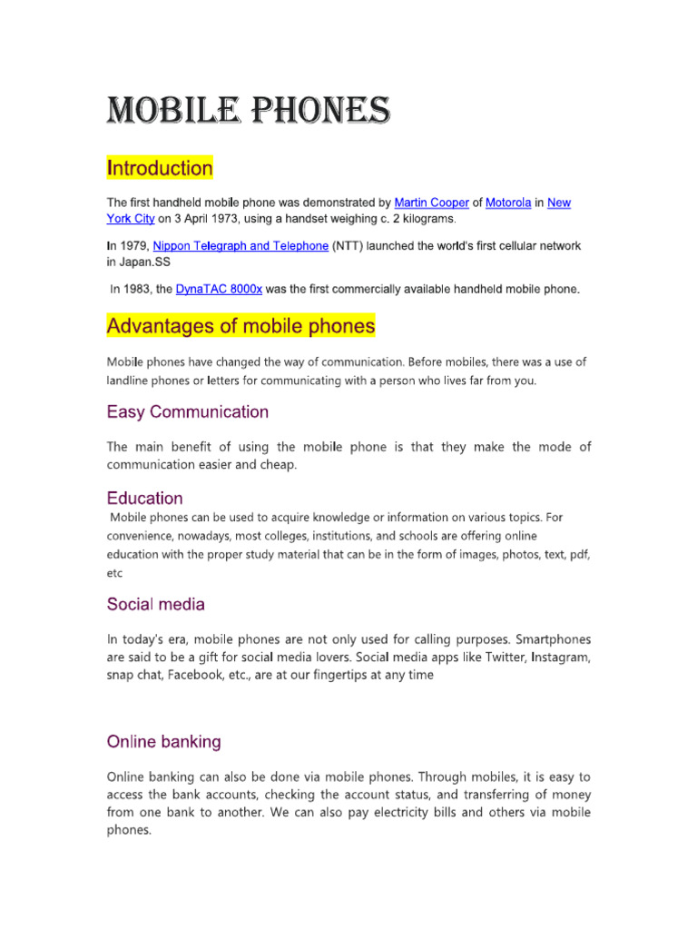 Mobile Phone | PDF