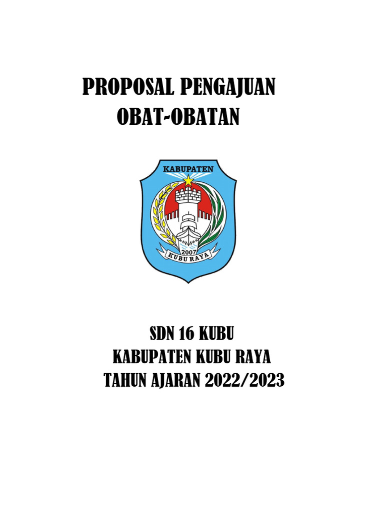 Proposal Pengajuan Obat Obatan SDN 16 Kubu | PDF