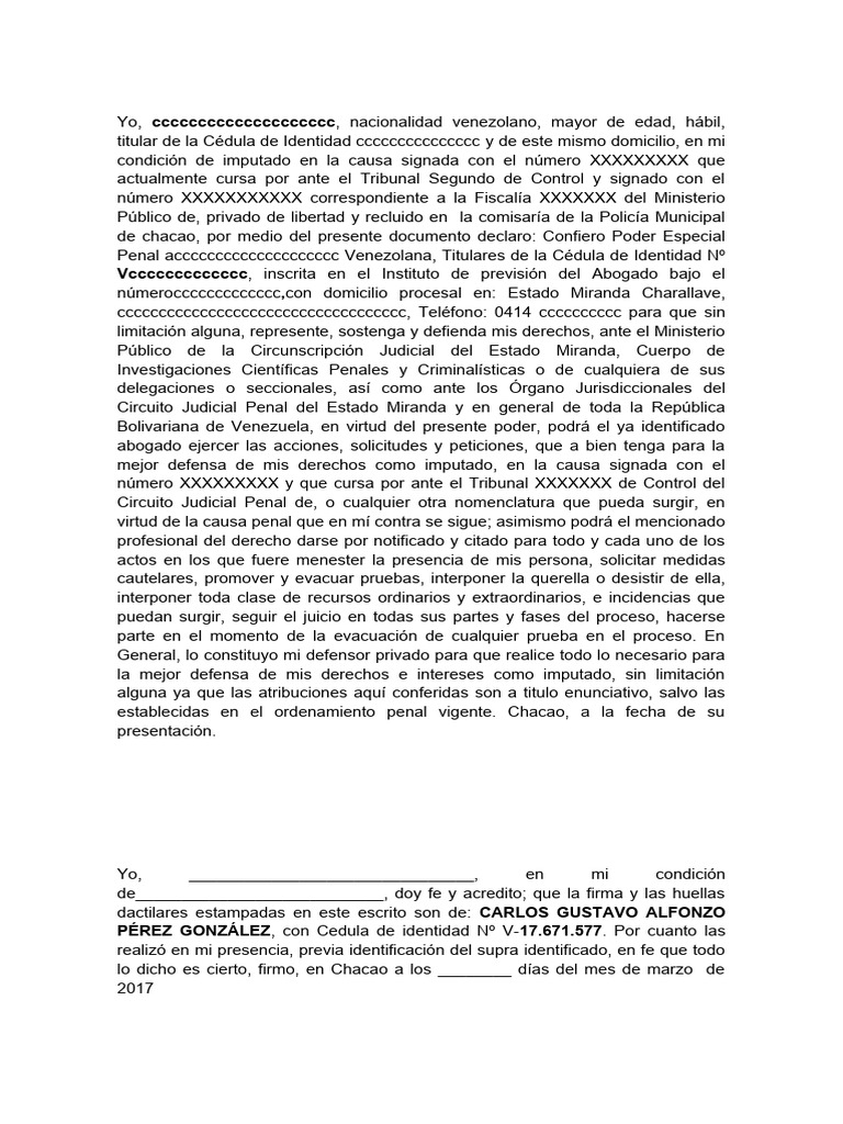 Solicitud de Defensor en Penal | PDF | Documento de identidad | Queja