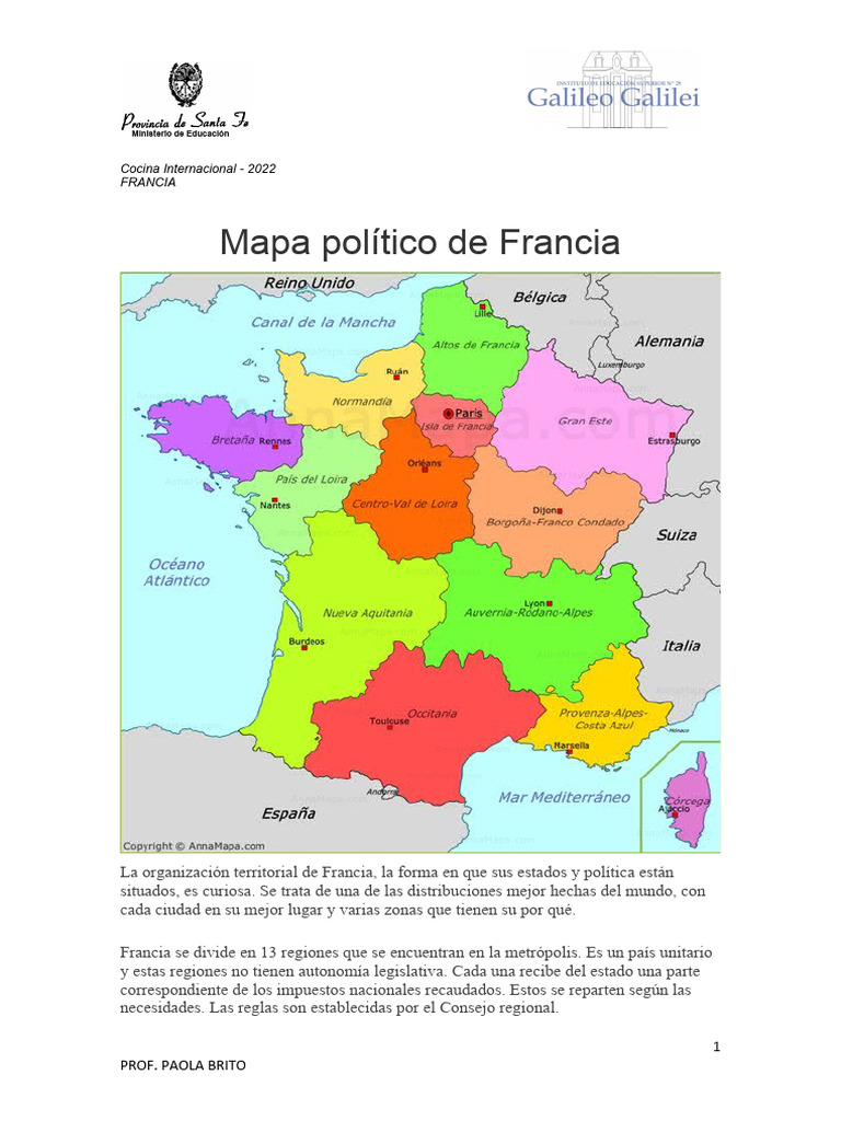 Mapa Político y Regiones de Francia | PDF | Ciencias sociales