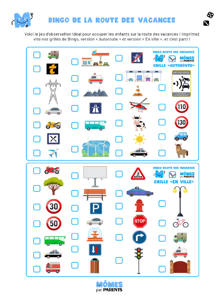 Bingo de La Route Des Vacances | PDF