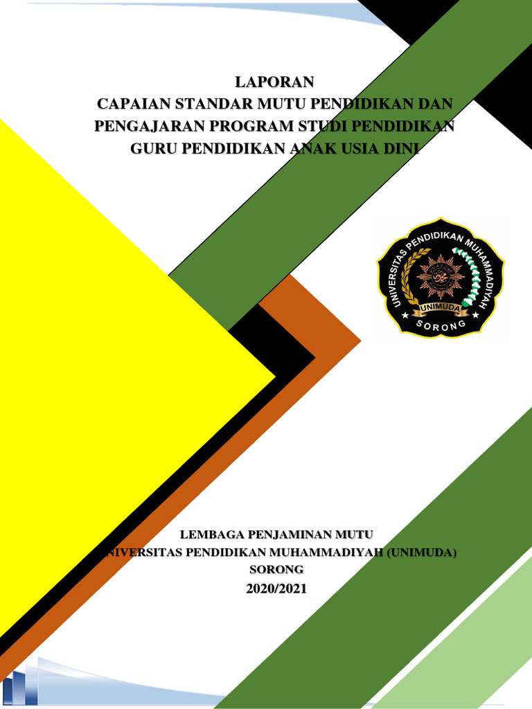 Laporan Capaian Standar Mutu Pendidikan Dan Pengajaran PG Paud | PDF