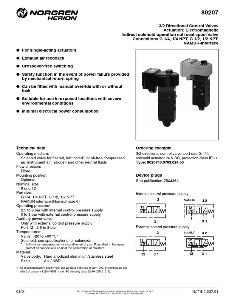 Herion 80207 Solenoid Valve Overview Pdf Valve Gas Technologies