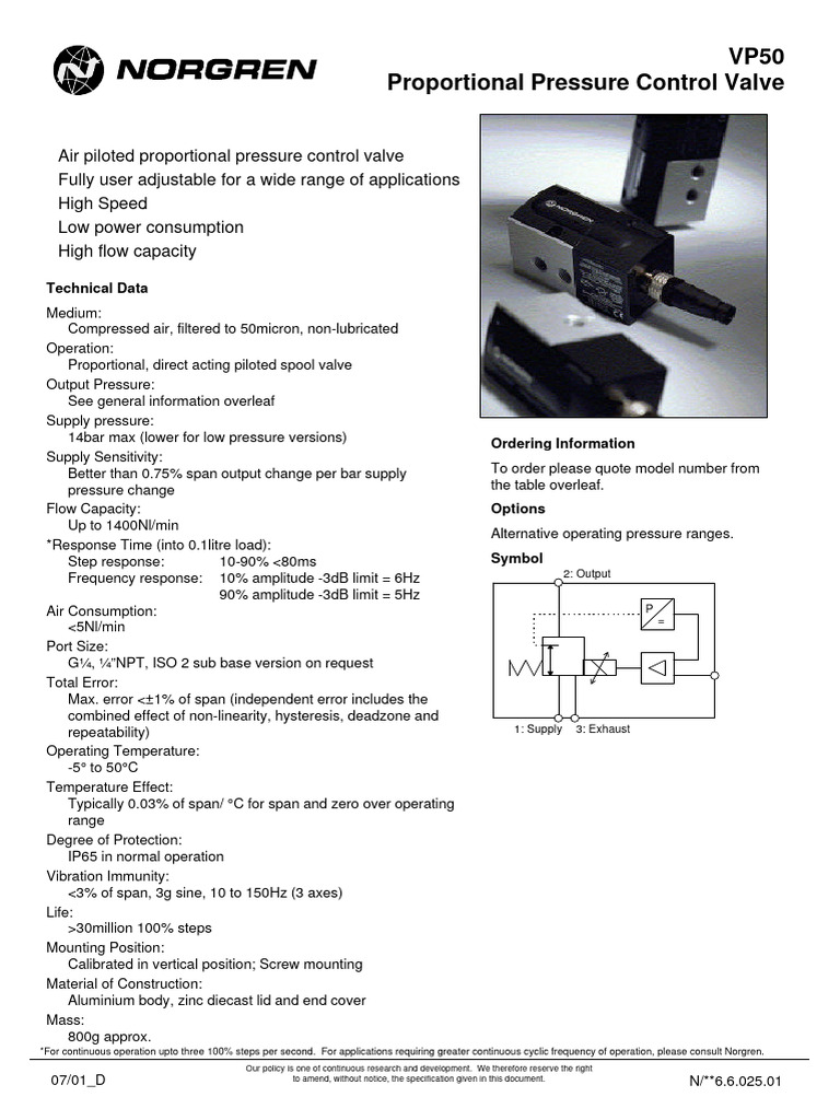Watson Smith100x Minidatasheet New | PDF | Valve | Equipment
