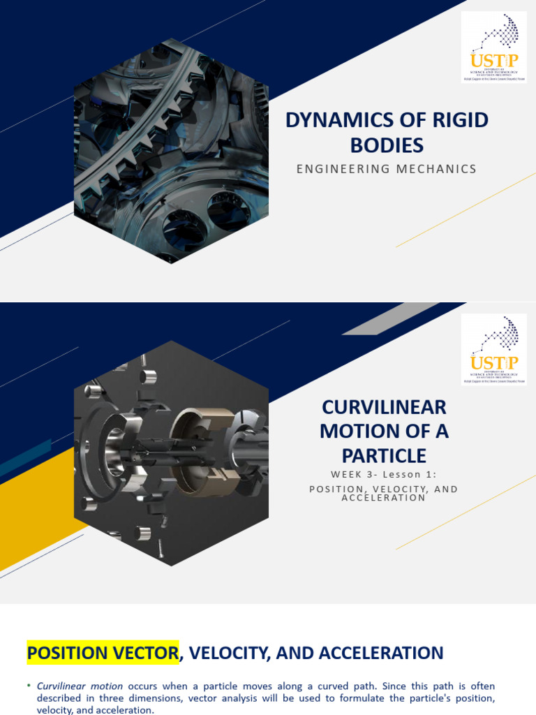 Week3 - Lessson 1 - Curvilinear Motion (Position Velocity and Acceleration) | PDF | Acceleration ...
