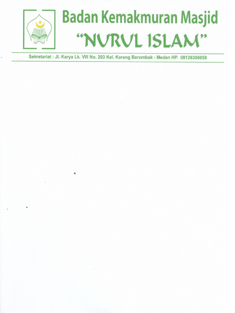Kop Surat BKM Nurul Islam | PDF