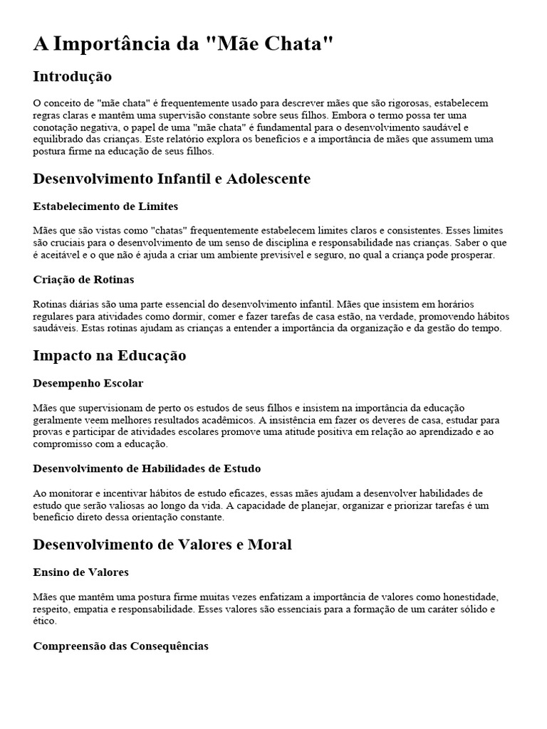 A Importância Da Mãe Chata | PDF | Resiliência psicológica | Psicologia