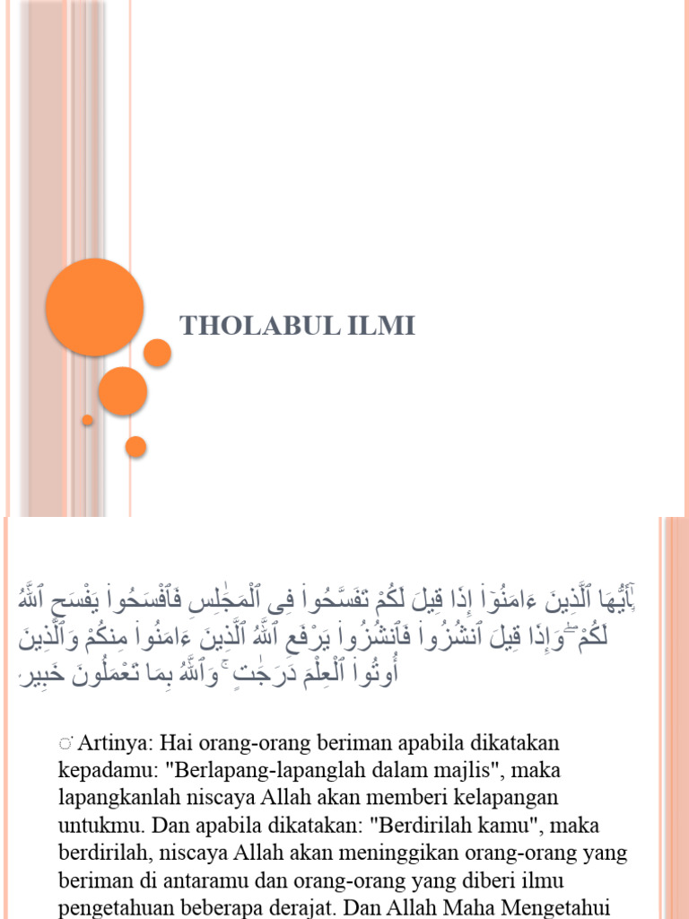 Tholabul Ilmi (Part 1) | PDF