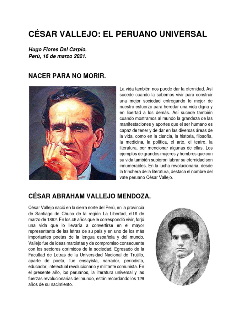 Artículo Cesar Vallejo 2021 | PDF | Clásicos