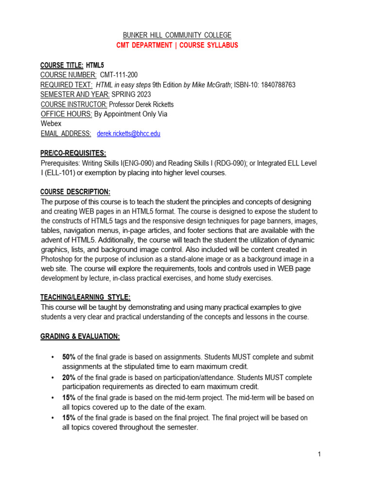 CMT 111-200 Ricketts, Derek | PDF | Html | World Wide Web