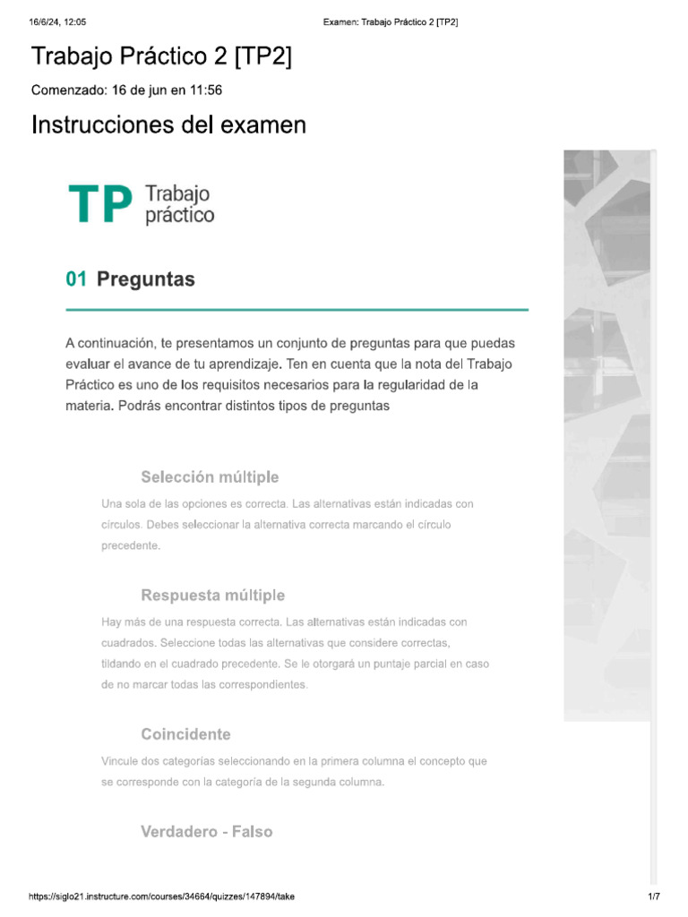 Examen - Trabajo Práctico 2 (TP2) 100 | PDF