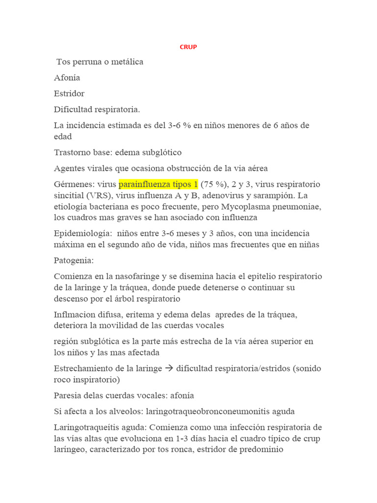 CRUP | PDF | Neumología | Medicina