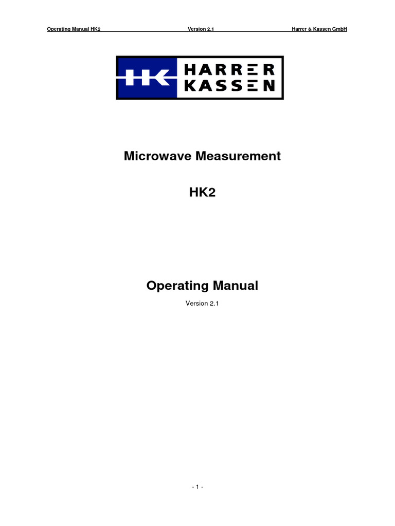 HK2 2.1 Manual | PDF | Instrumentation | Computer Keyboard
