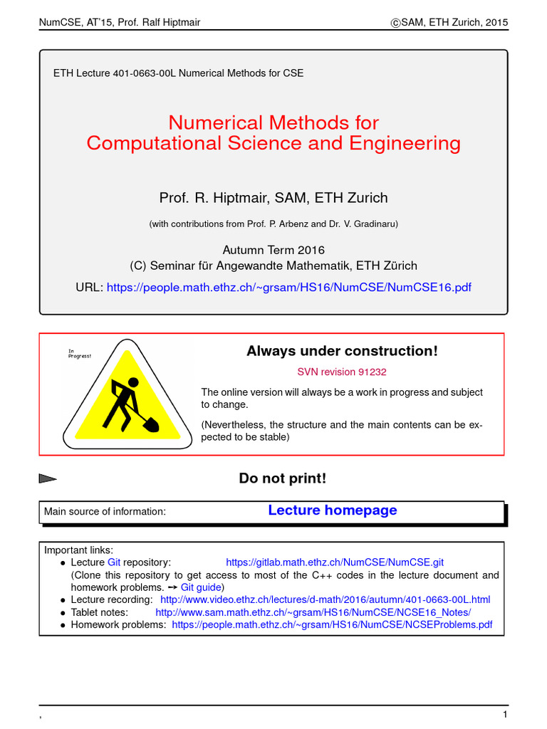 Numerical Methods For - Computational Science and Engineering | PDF ... Numerical Methods For - Computational Science and Engineering | PDF ...