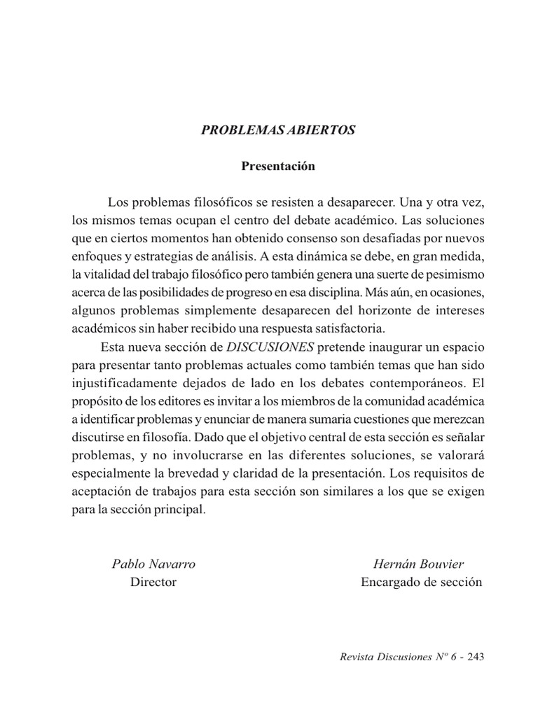 Discusiones Derecho y Autoridad NM 6 2006 Seccin II Problemas Abiertos ...