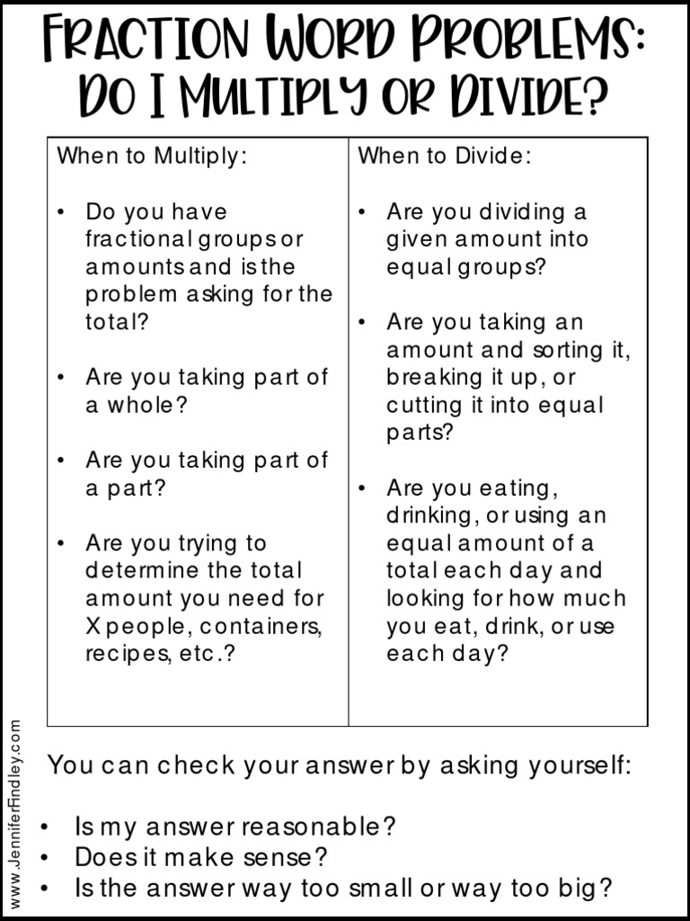 Word Problems - Multiplying and Dividing Fractions | PDF | Foods