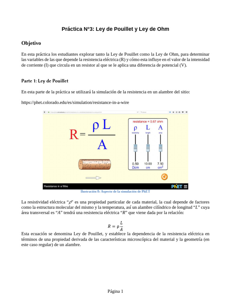Práctica 3 Leyes de Pouillet y de Ohm 2023 01 | PDF | Resistencia Eléctrica y Conductancia ...