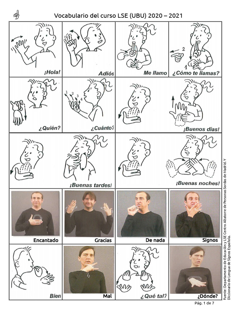 Vocabulario de UBU 01 | PDF | Lenguaje de señas | España