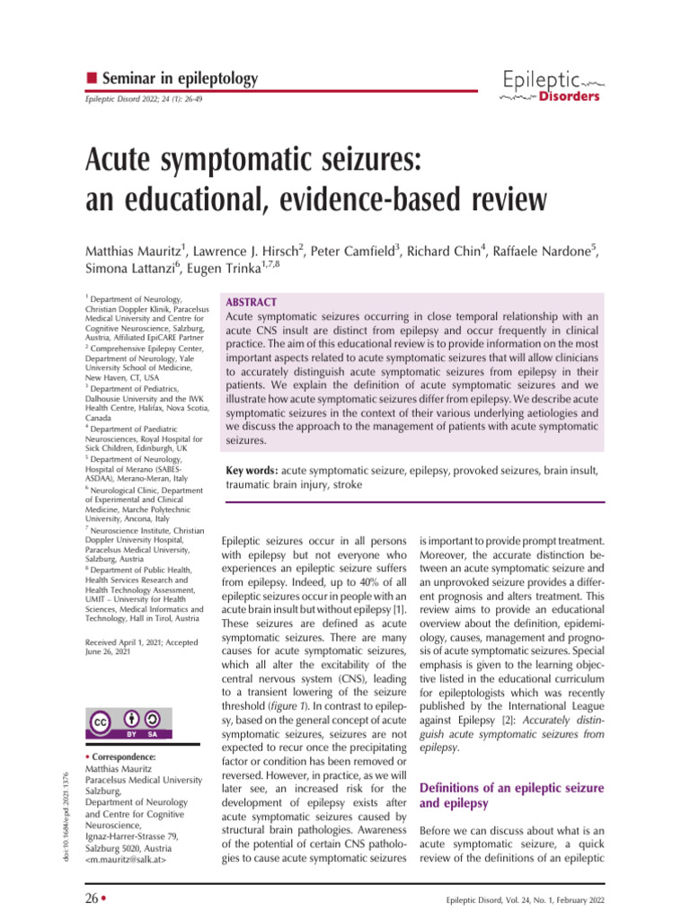 Epd-321351-51945-Acute Symptomatic Seizures An Educational Evidence ...
