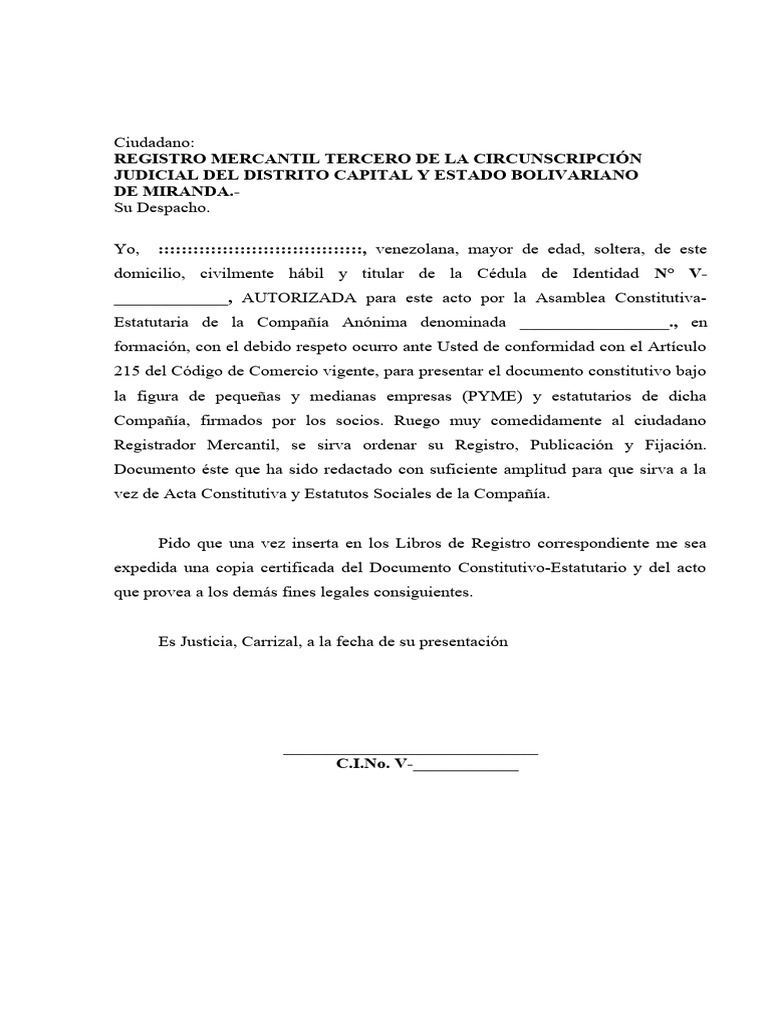 modelo pyme | PDF | Documento de identidad | Venezuela