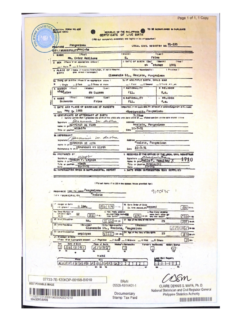Birth Cert | PDF