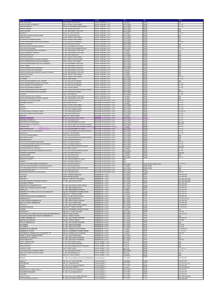 Sinav Programi | PDF