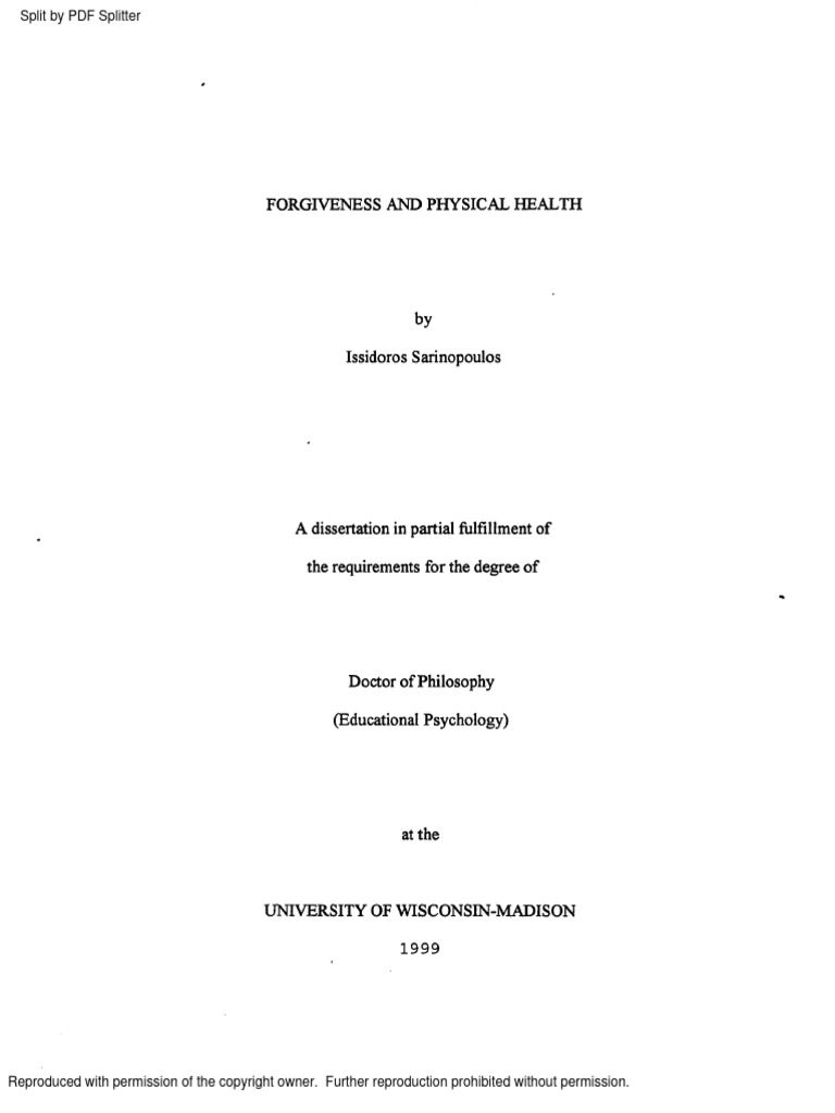 Forgiveness and Physical Health | PDF | Copyright | Privacy