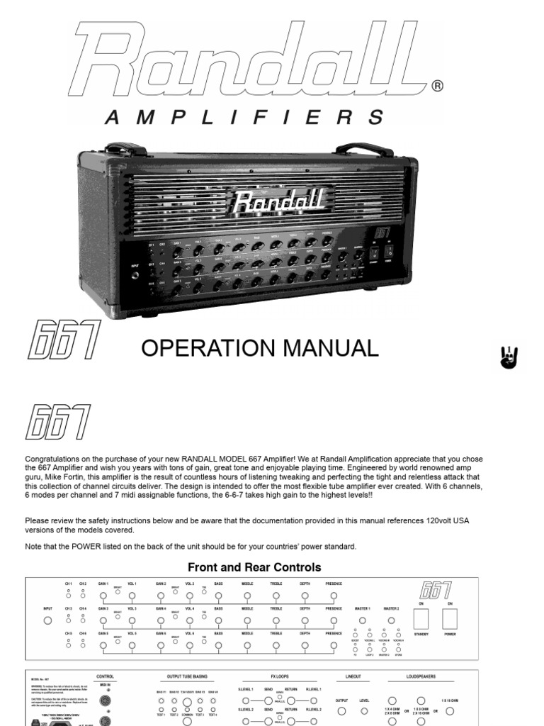 Randall 667 Manual | PDF | Amplifier | Equalization (Audio)