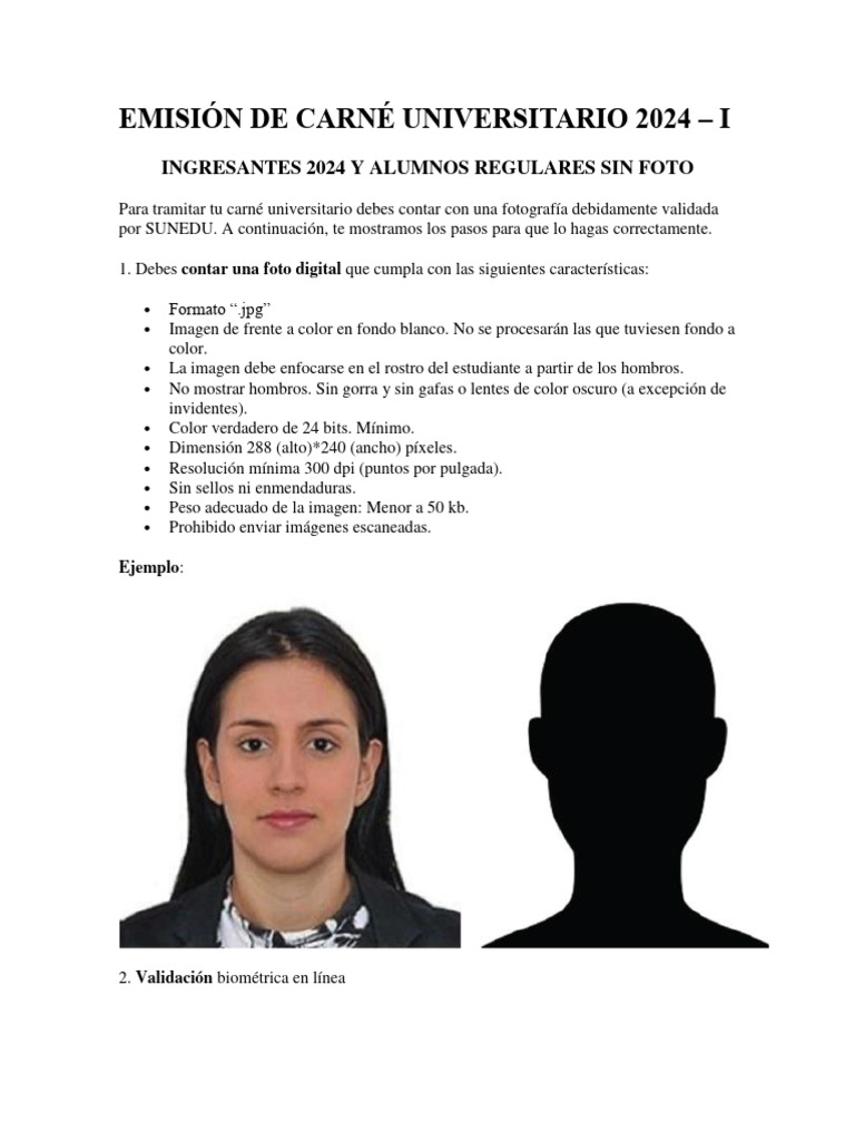 Emisión de Carnet Universitario 2024-I | PDF | Imagen