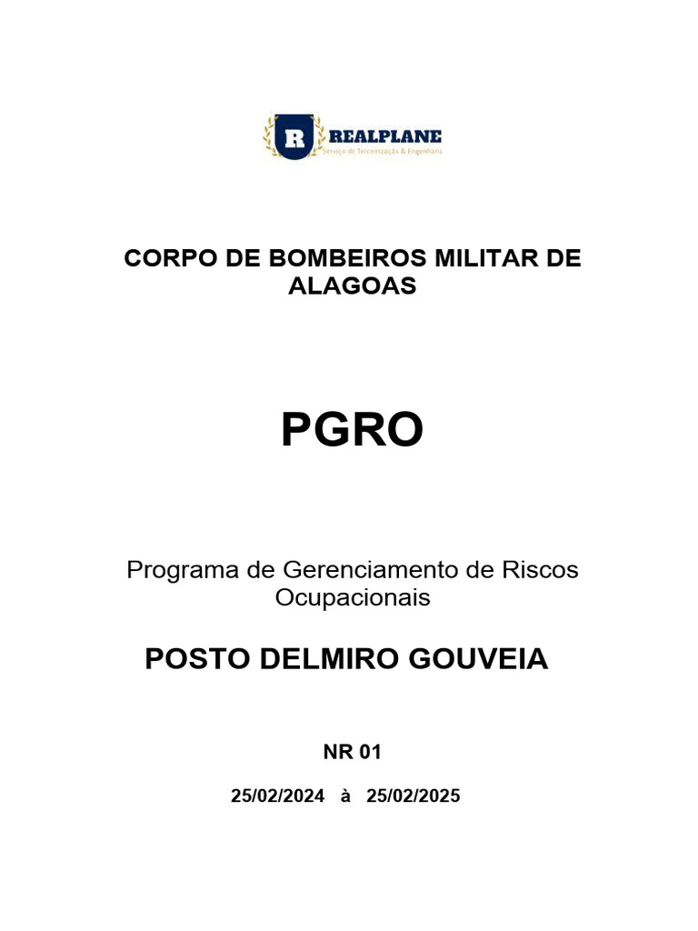 PGRO Corpo de Bombeiros Alagoas 2024-2025 | PDF | Fatores humanos e ...